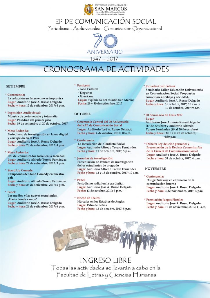 Programa oficial del 70º aniversario de la E.P. de Comunicación Social ...