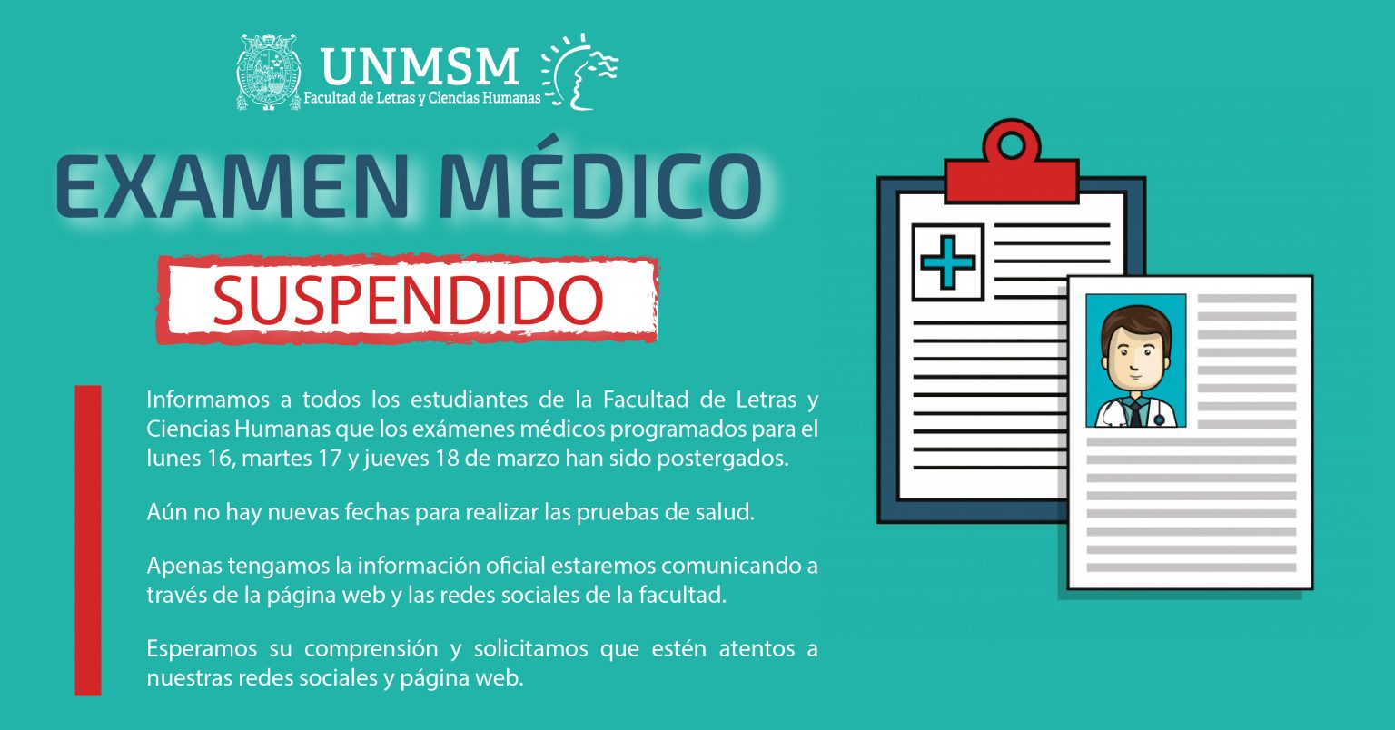 Examen médico para la FLCH 2020-I - Facultad de Letras y Ciencias ...