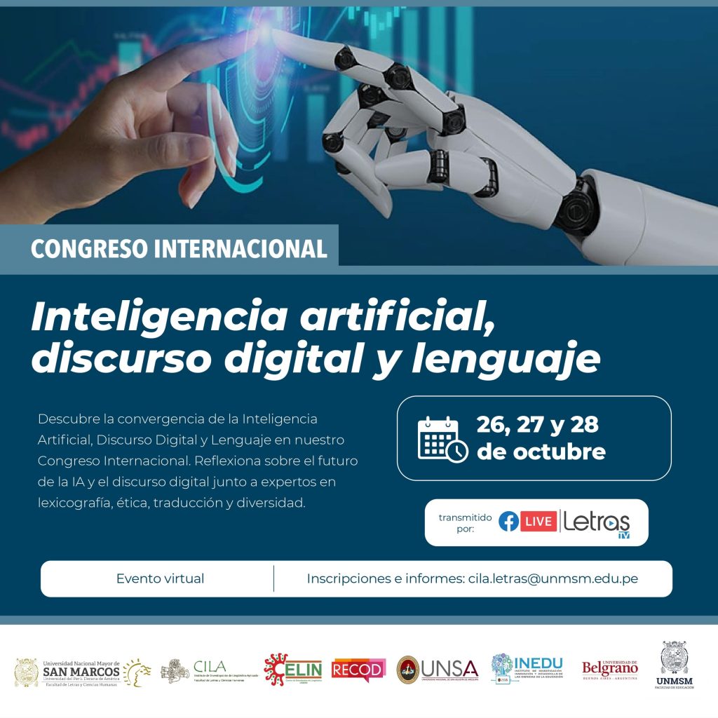 Congreso Internacional “Inteligencia artificial, discurso digital y lenguaje” (modalidad virtual ...